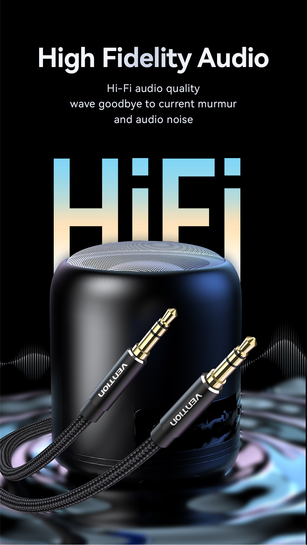 Vention 3.5mm Audio Cable Aux Jack Hi-Fi Male to Male Smartphone Tablet ...