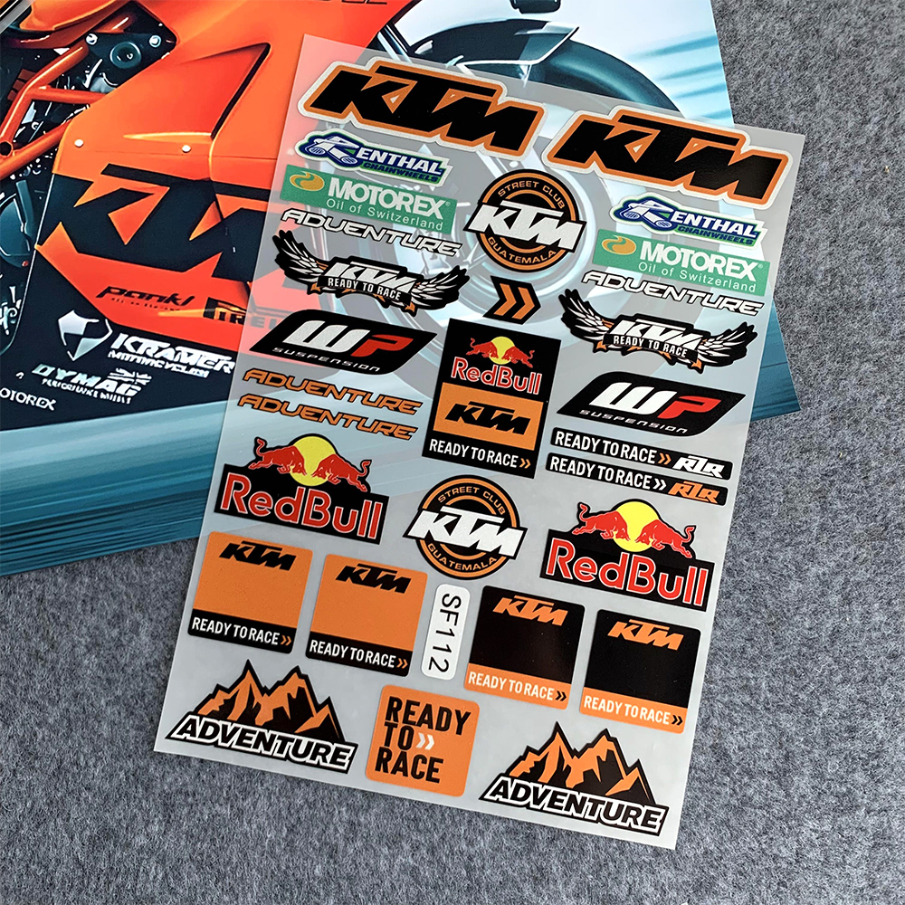 KTM Ready to Race Stickers Reflective Motorcycle Decals Tank Helmet ...