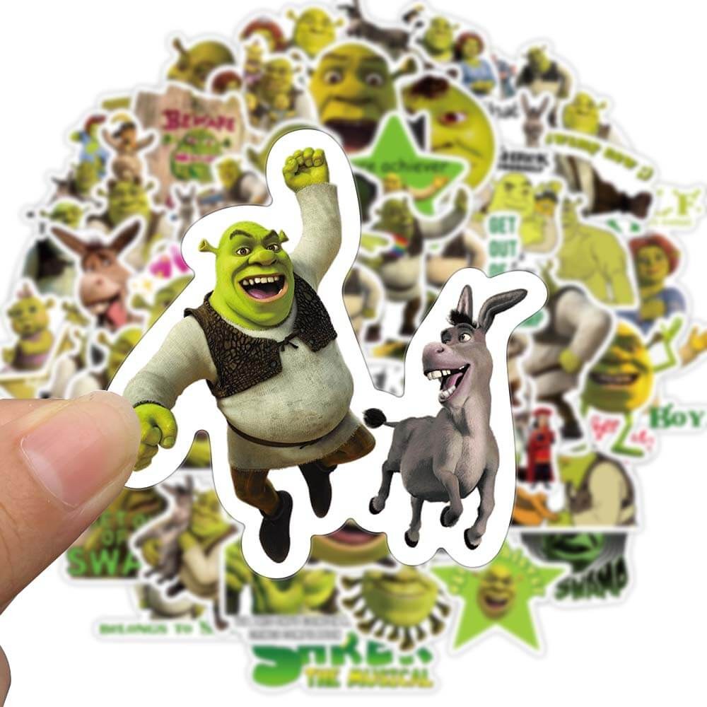 [large stickers]52pcs Anime Shrek Stickers Kawaii Cartoon Decals for ...
