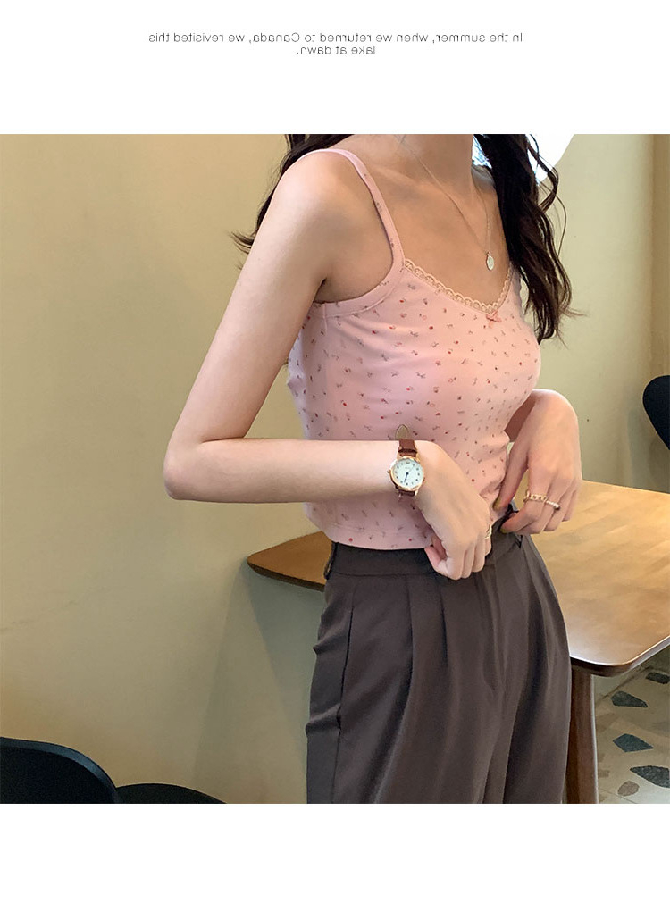 Women's Cropped Floral Cotton Sling crop top【9968】 | Shopee Malaysia