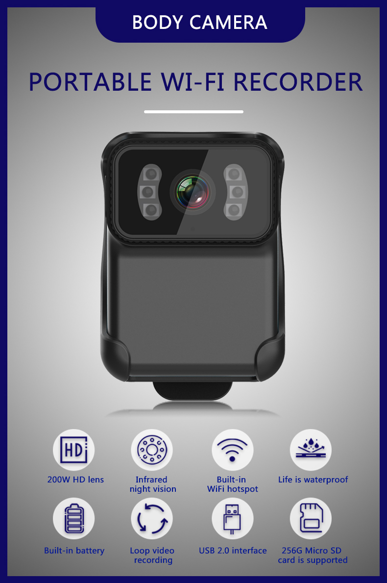 CS02 CS03 HD 1080P Portable Law Enforcement Recorder Waterproof WiFi ...