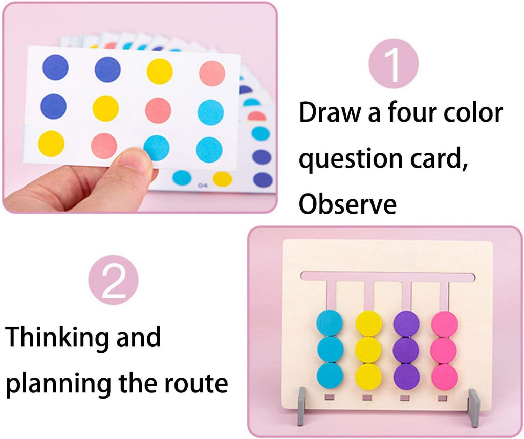 Wooden Color Sorting Toy Kids Early Educational Montessori Toy 4 Colors ...