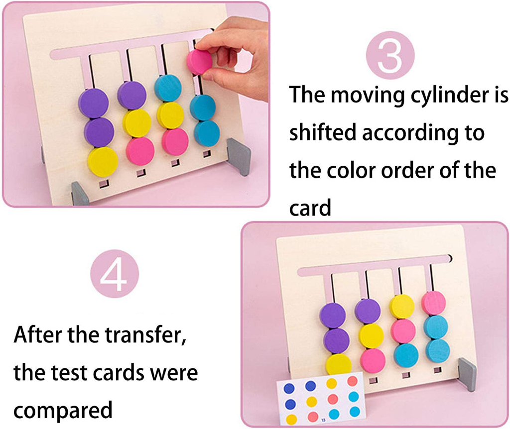 Wooden Color Sorting Toy Kids Early Educational Montessori Toy 4 Colors ...