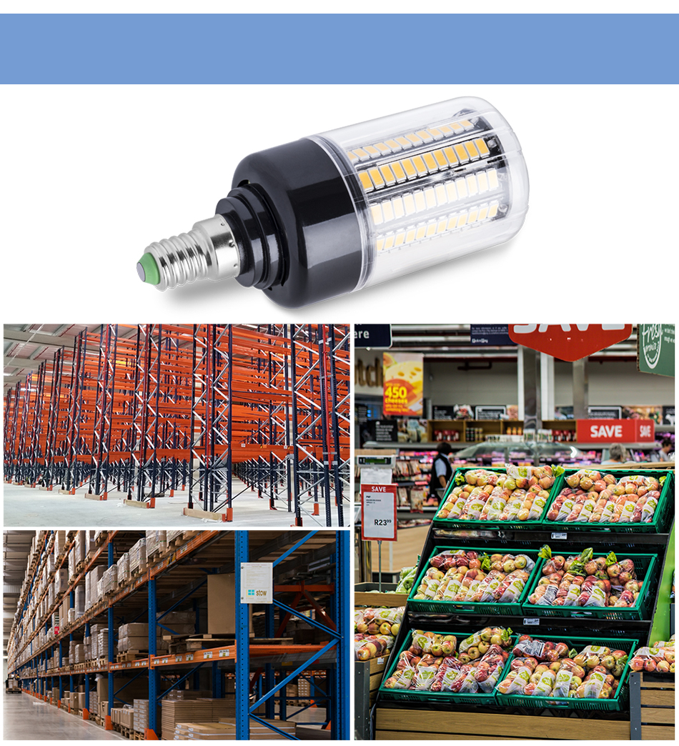 E14 Corn Bulb E27 LED Lamps 220V B22 High Power 28 40 72 108 132 156 ...