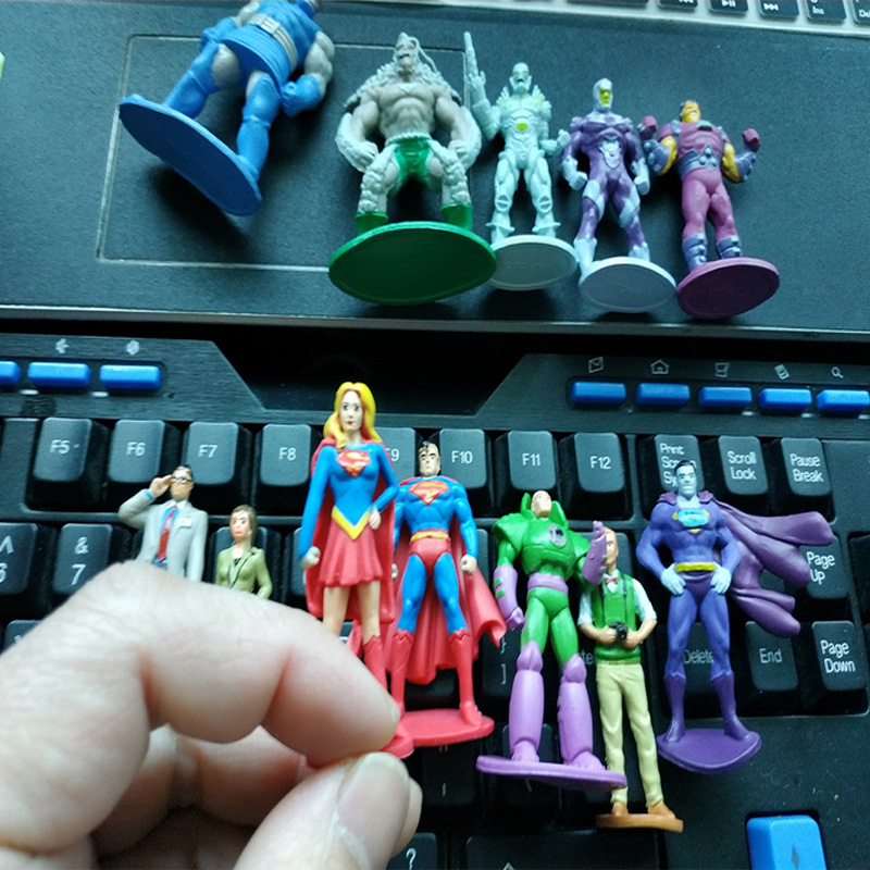 12pcs Superman DC Superhero Miniature Figures Darkseid Doomsday Lex ...