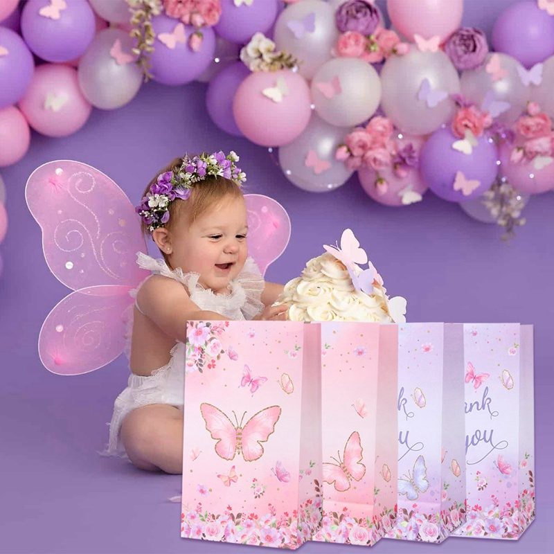 Butterfly Favors Gift Bag butterfly theme Birthday Party Supplies Pink ...