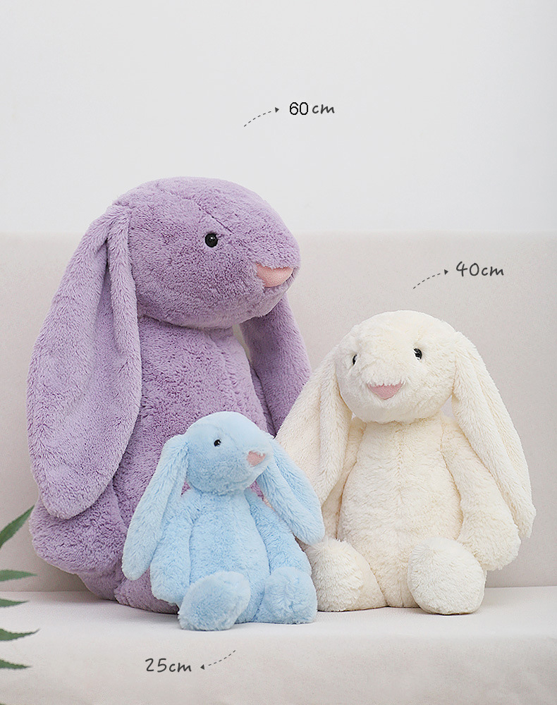 25/40/60cm Kawaii Long Ears Rabbit Plush Animals Toys Colorful Stuffed ...