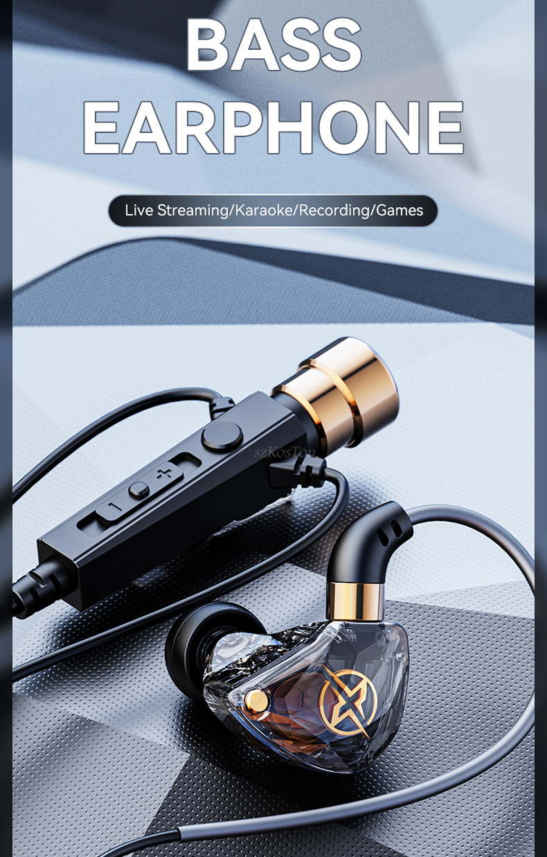 FONGE KT02 HiFi Wired Headphones with Microphone Noise-Cancelling ...