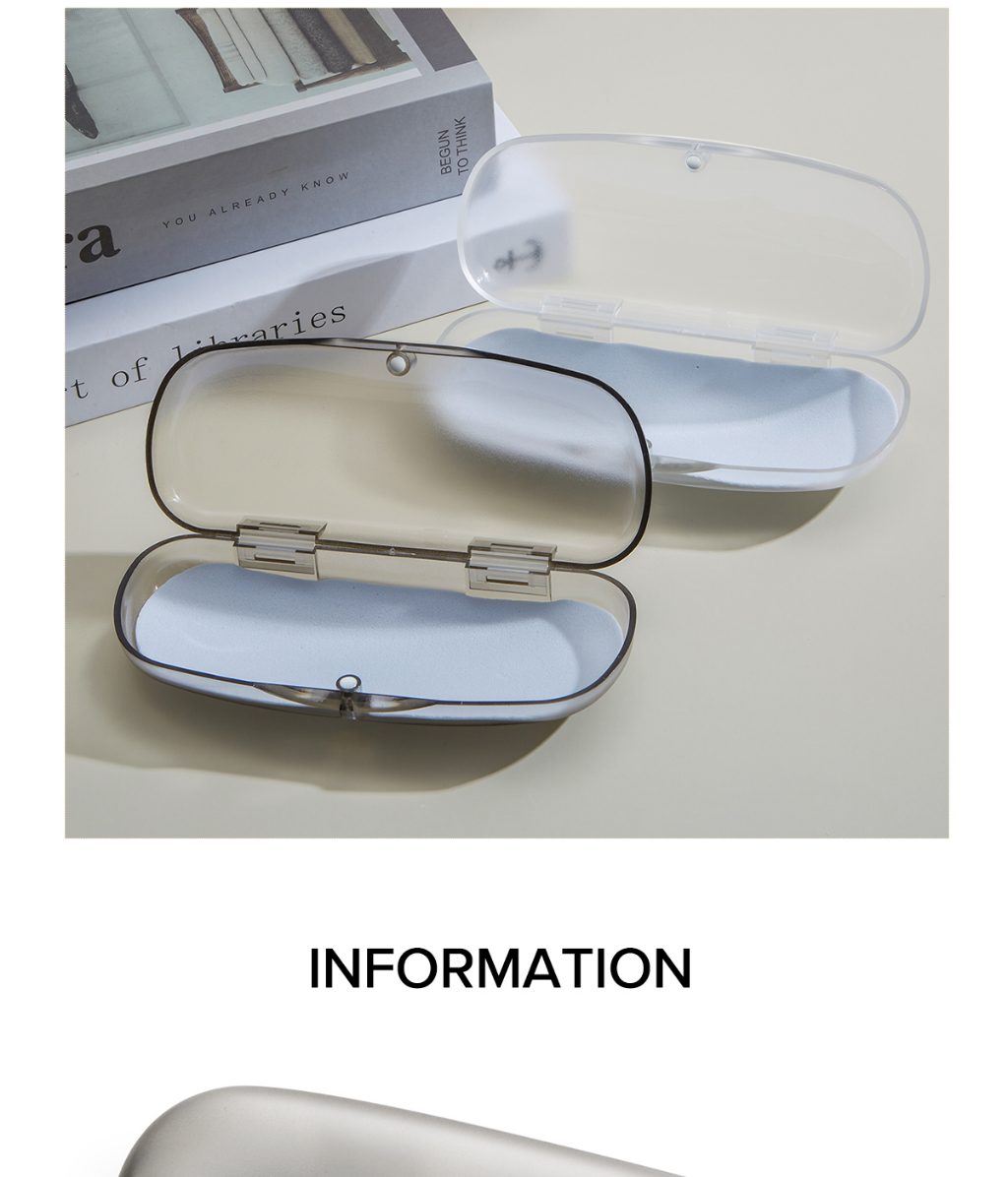 1 Piece Translucent Hard Shell Portable Eyewear Cases Random Color ...