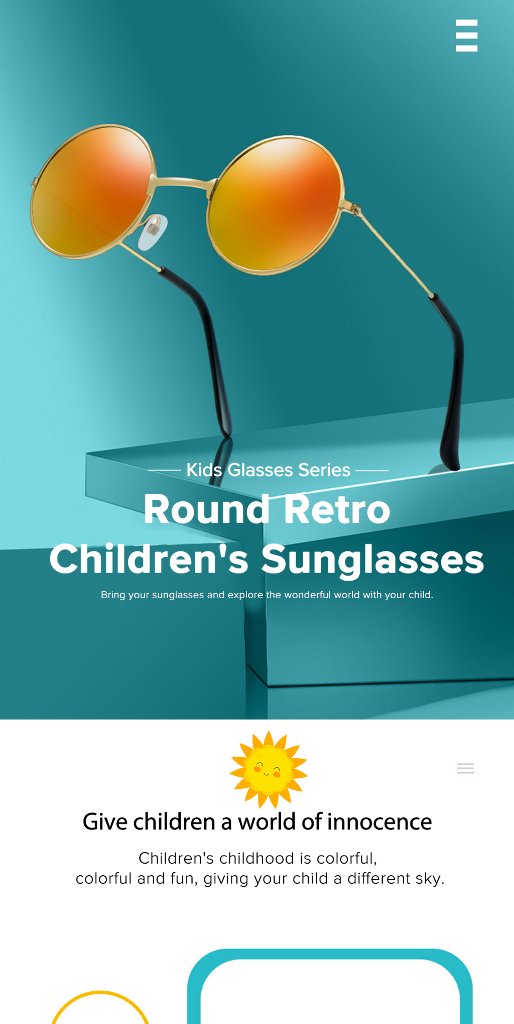 10 Styles Unisex Anti UV Round Frame Kids Sunglasses Children Outdoor ...