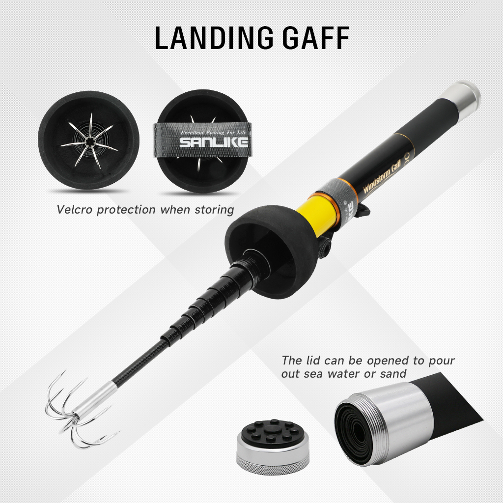 SANLIKE Squid Hook Telescopic Squid gaff 3M/4M Fiberglass Stainless ...