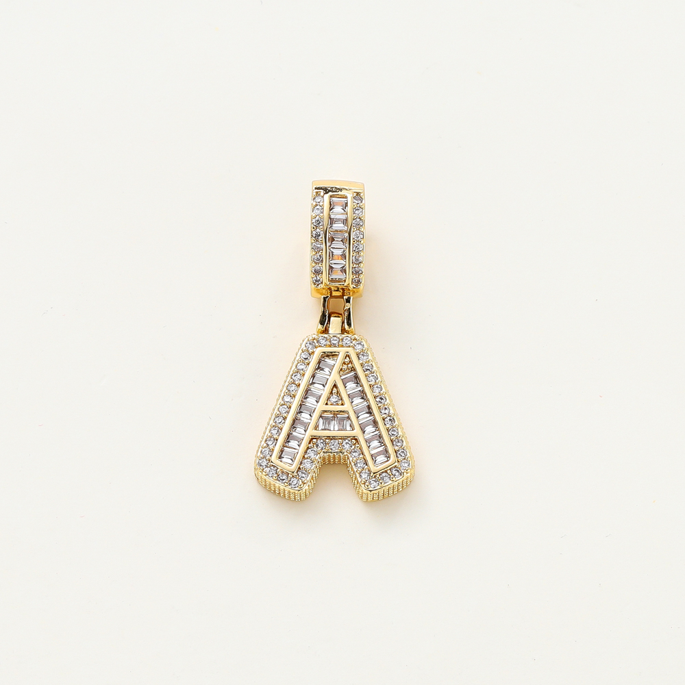 ST.KUNKKA High-Quality Colorfast 14K Letter Pendant Diamond-Studded ...