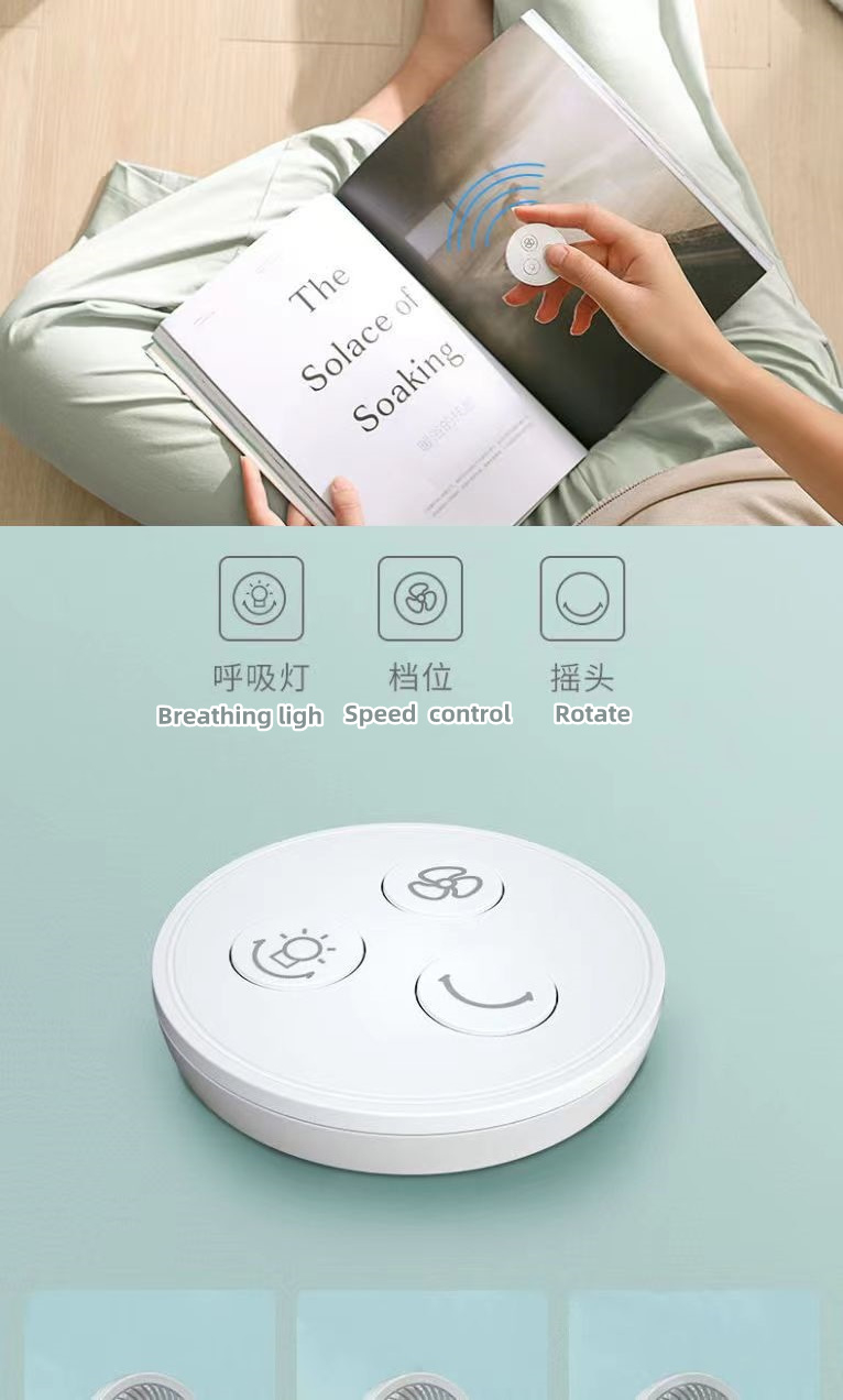 Edon Electric Fan Portable USB Desktop Mini Fan 4 Speeds Auto Rotation ...