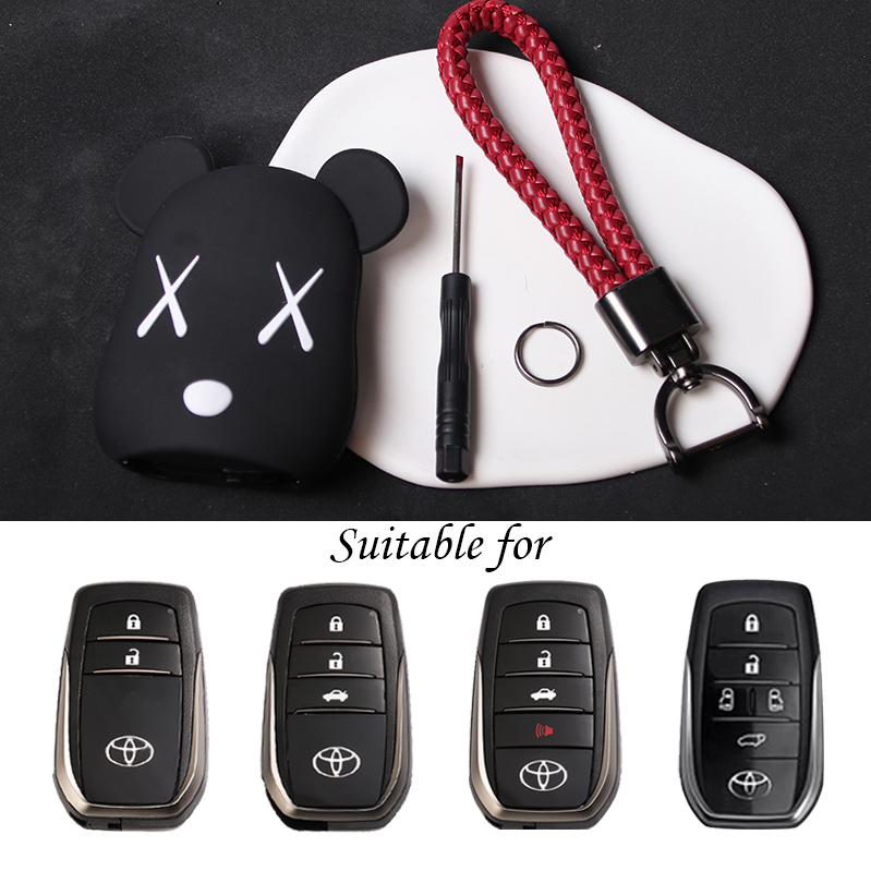 Cartoon black bear key cover for TOYOTA New Kijang Innova Zenix ...