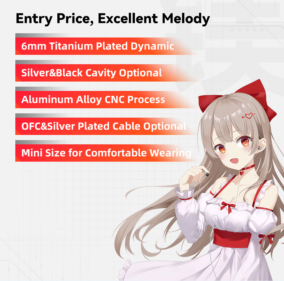 NiceHCK X39 HIFI In-Ear Earphone Mini 6mm Titanium Plated Dynamic ...