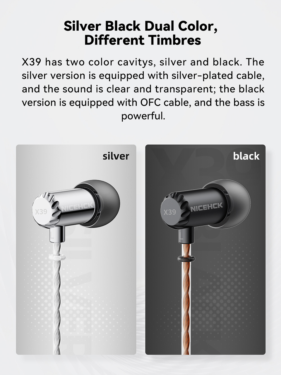 NiceHCK X39 HIFI In-Ear Earphone Mini 6mm Titanium Plated Dynamic Earbud HD Mic Sleep Game Music ...