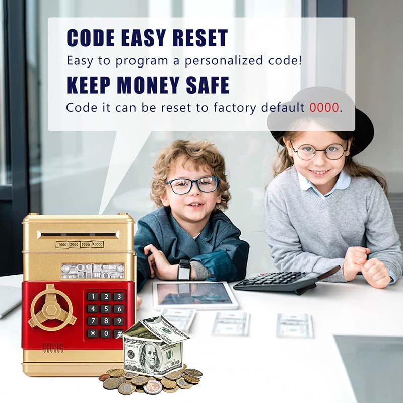 Electronic Password Bank Children's Money Safe Box ATM Saving Bank for ...