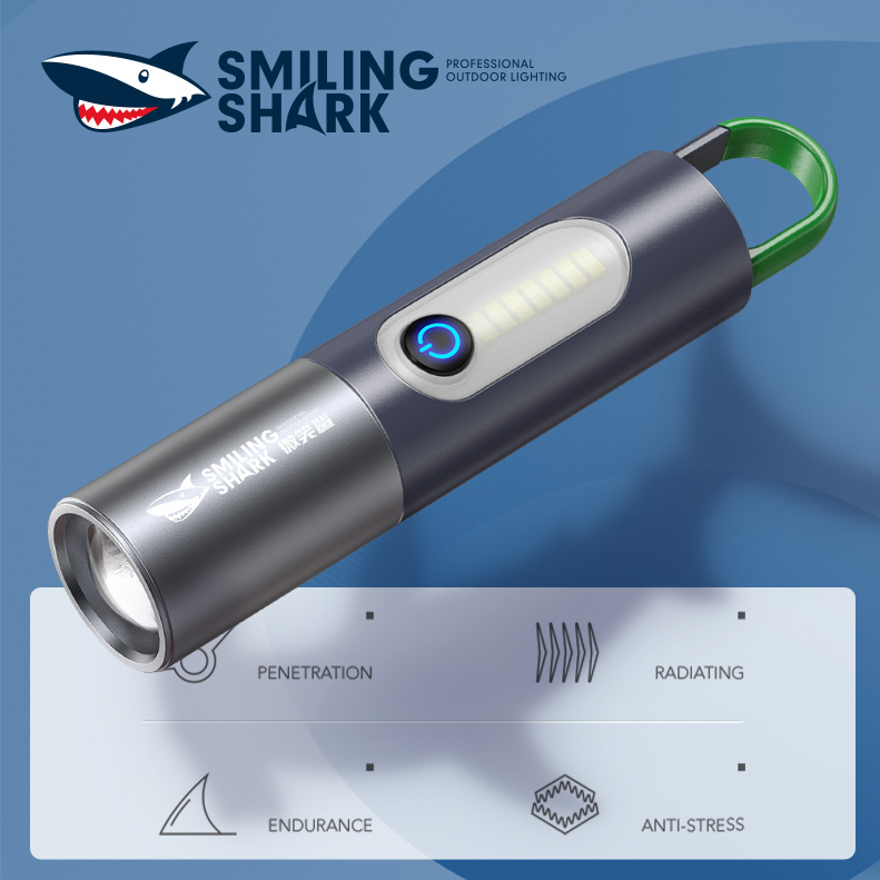 SmilingShark SD0708 LED Torch Light Super Bright M77 Flashlight Type-C ...