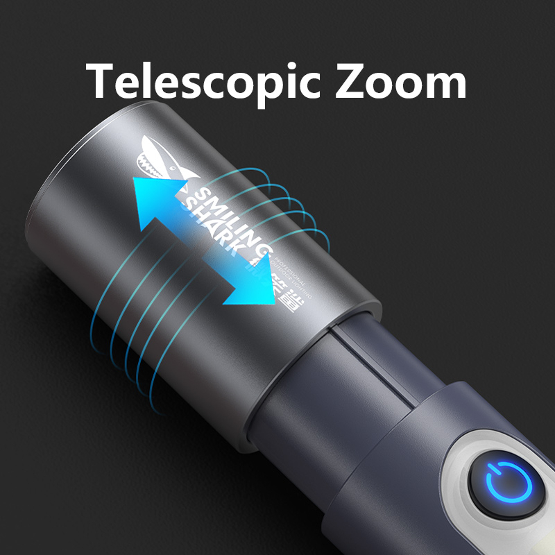 SmilingShark SD0708 LED Torch Light Super Bright M77 Flashlight Type-C ...