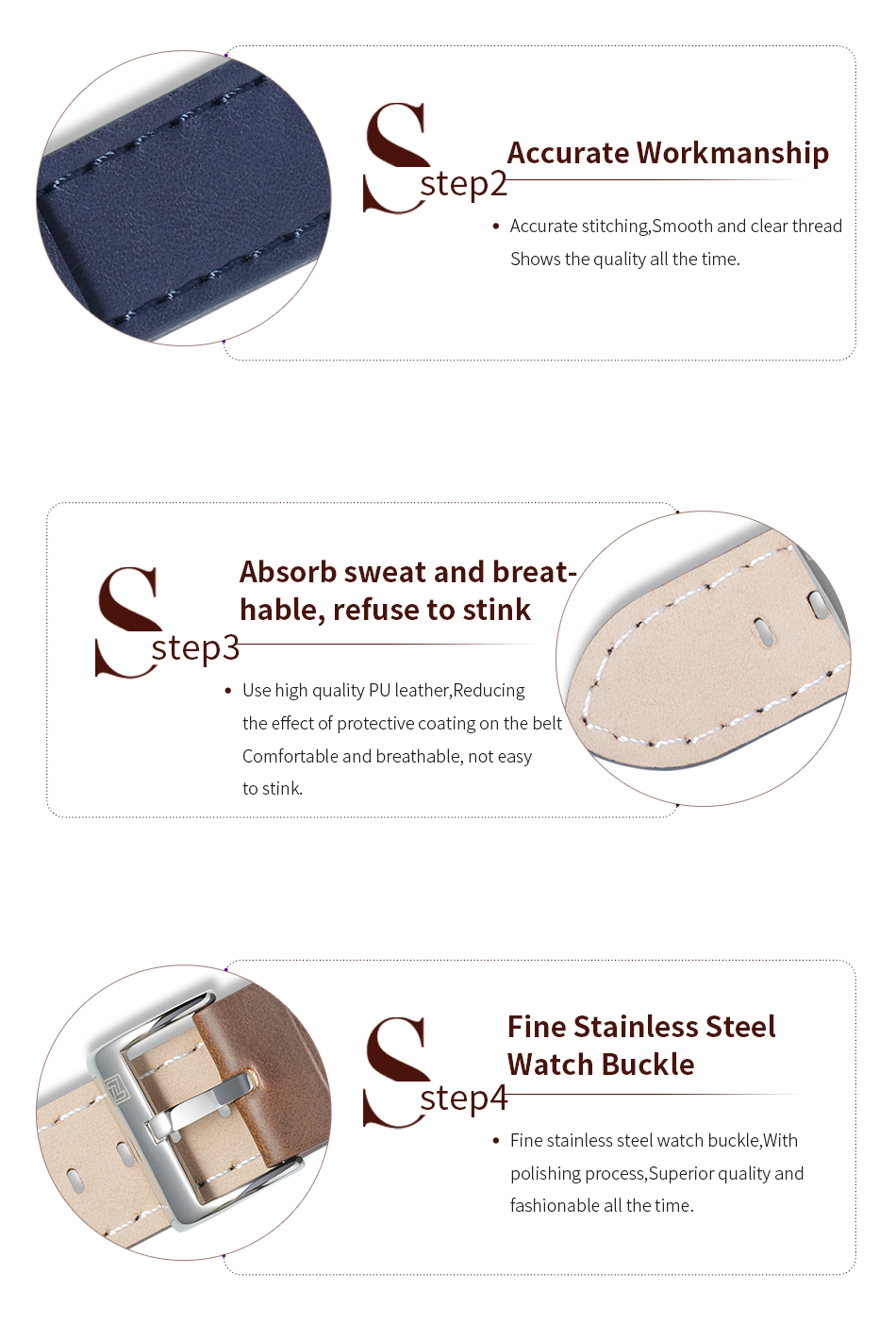 Naviforce Tali Kulit Jam Gelang - Coklat / Hitam (23MM) G04 Black Brown ...