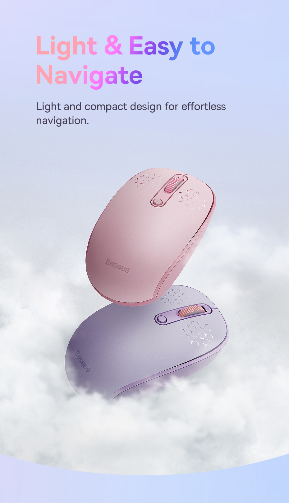 Baseus F01B Tri-Mode Bluetooth Wireless Silent Mouse For Tablet Laptop ...