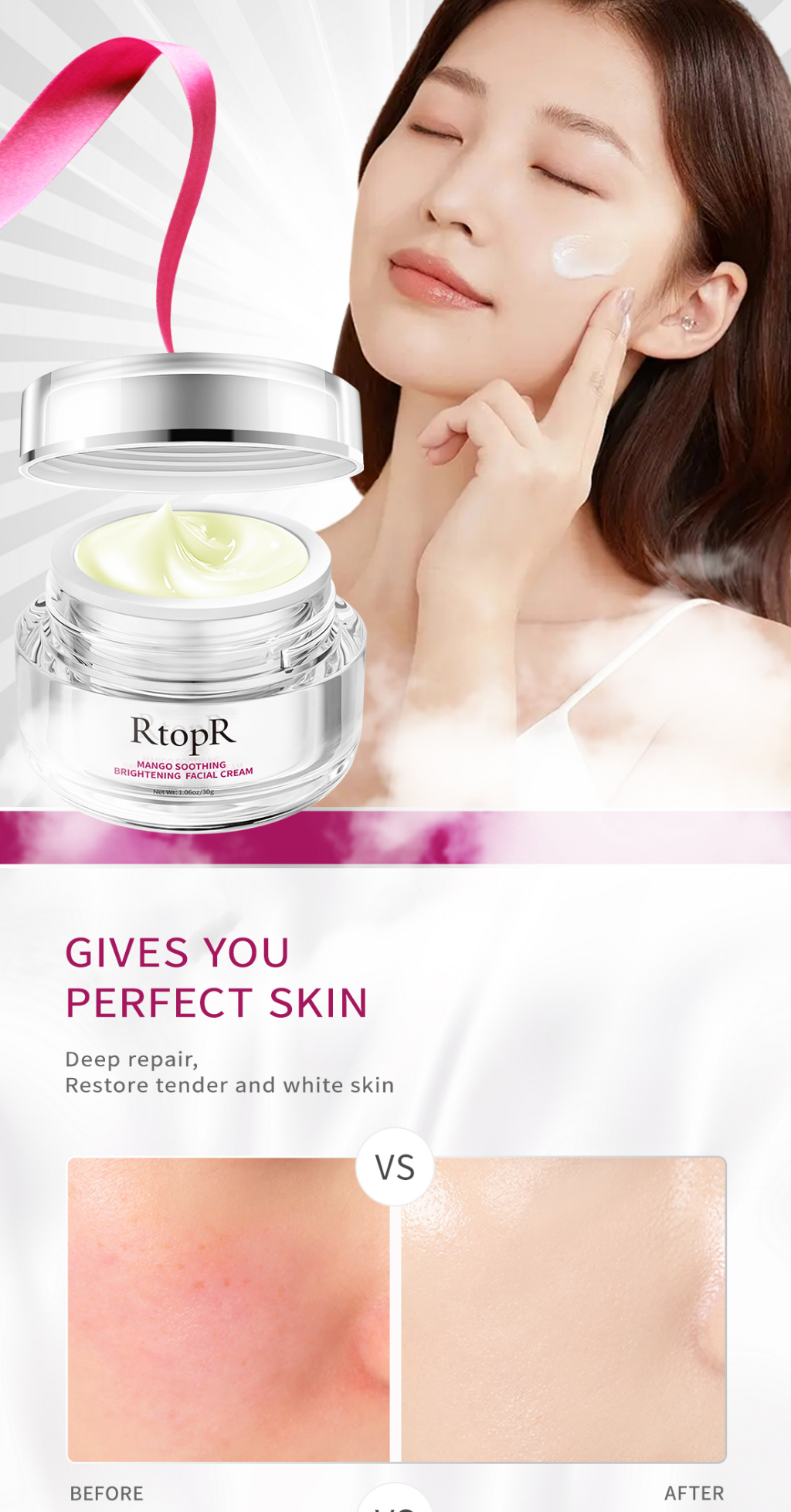 RtopR Soothing Moisturizing Anti-Wrinkle Whitening Cream (30g) | Shopee ...