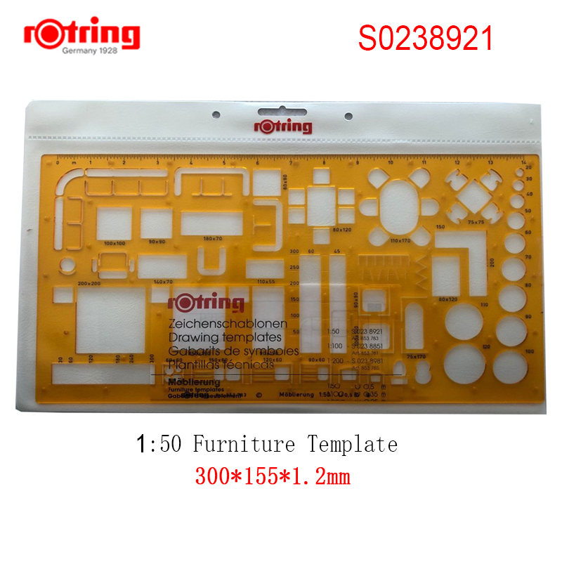 Rotring Furniture Template 1: 50/1: 100 drawing tools with ruler ...