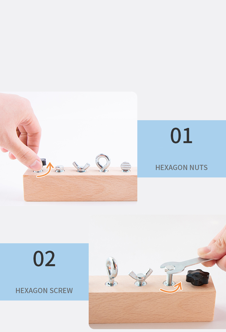 Montessori Kids Screwdriver Board Screw Set Wooden Toy for Baby Boys ...
