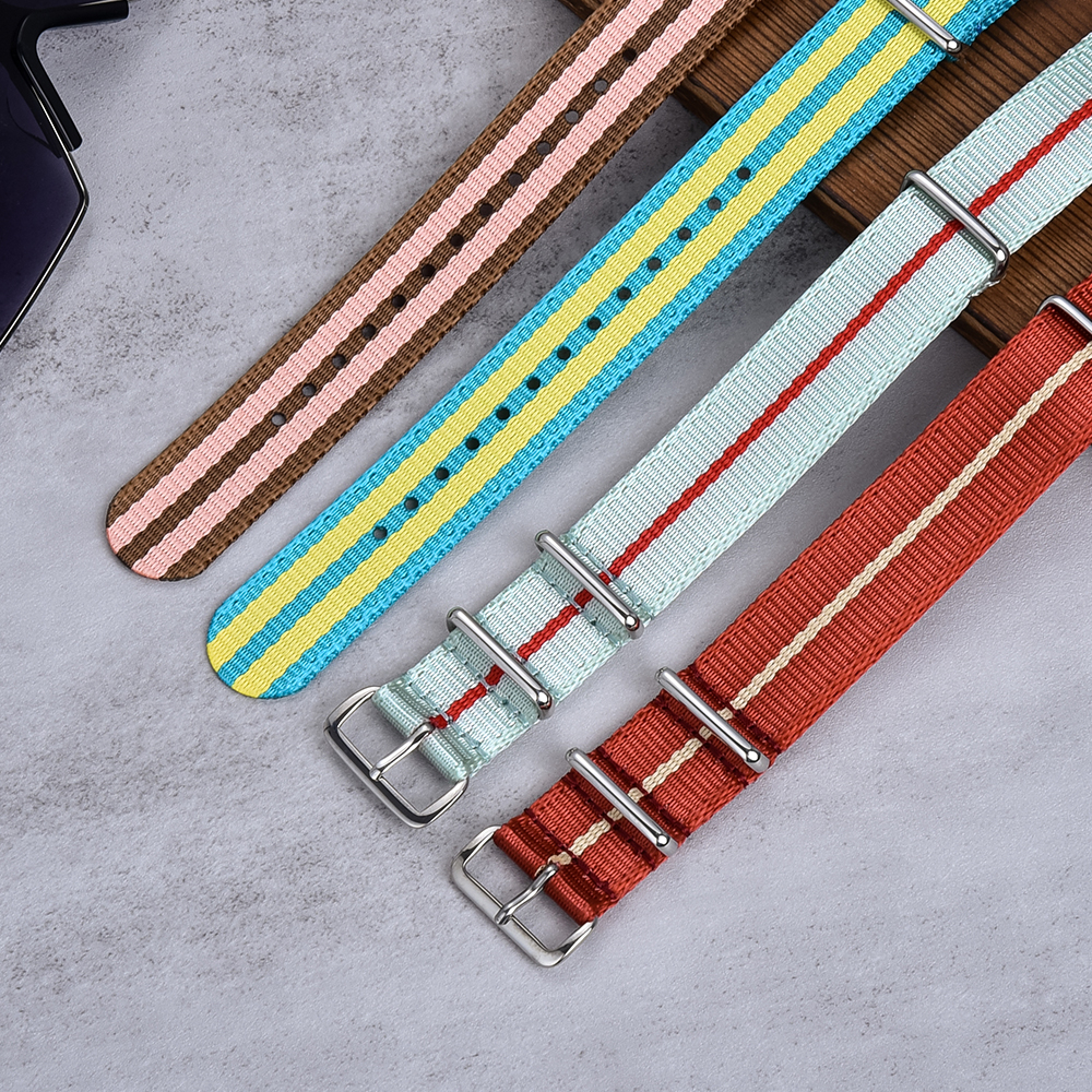 New Nato strap Nylon Watch Band 20mm 22mm Nylon Stretch Strap Multi ...