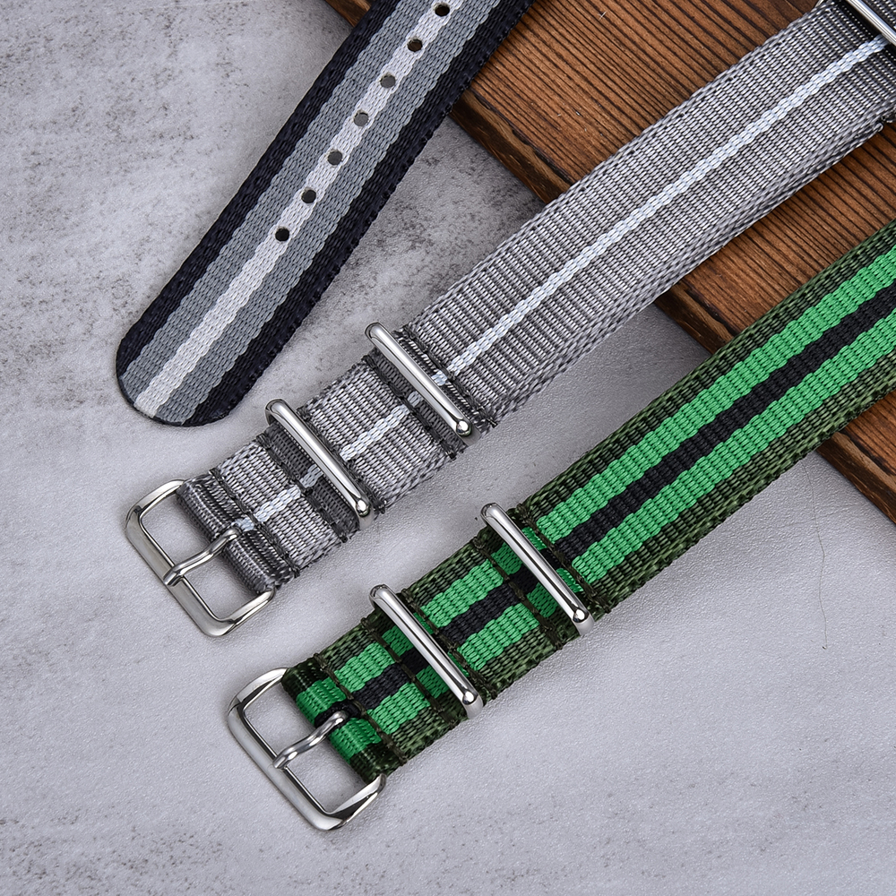 New Nato strap Nylon Watch Band 20mm 22mm Nylon Stretch Strap Multi ...