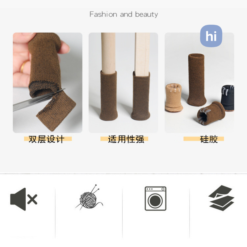 HI HOMES Chair Leg Socks Chair Leg Cover Knitted Table Leg Foot Pad ...