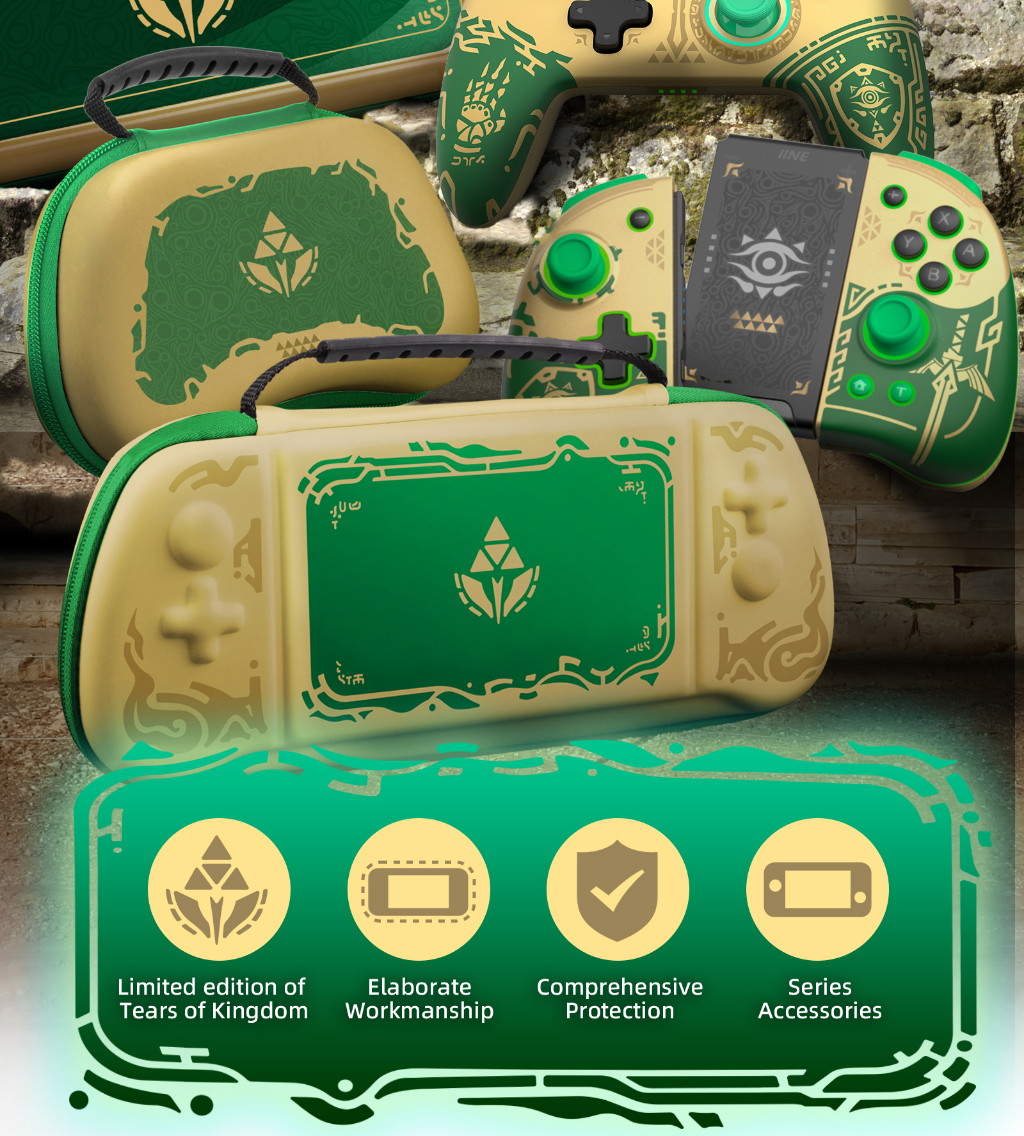 IINE Golden-Green Zelda Kingdom Tears Neptune Joypad ALPS Stick ...