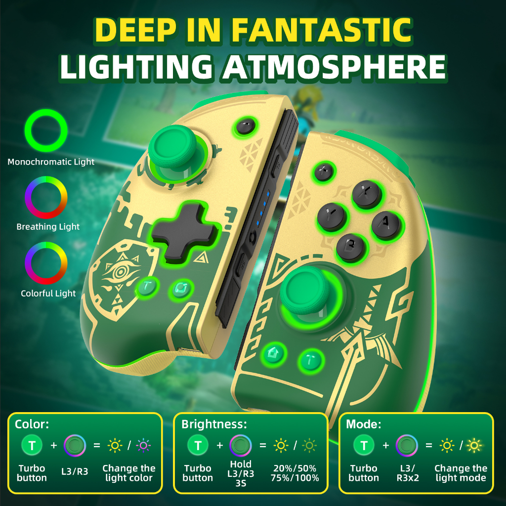 IINE Golden-Green Zelda Kingdom Tears Neptune Joypad ALPS Stick ...