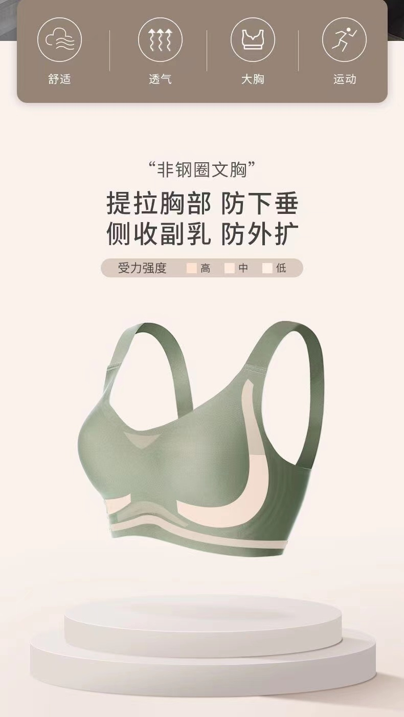 Spot 】M-3XL new latex plus size bra women's thin unmarked bra anti drop ...