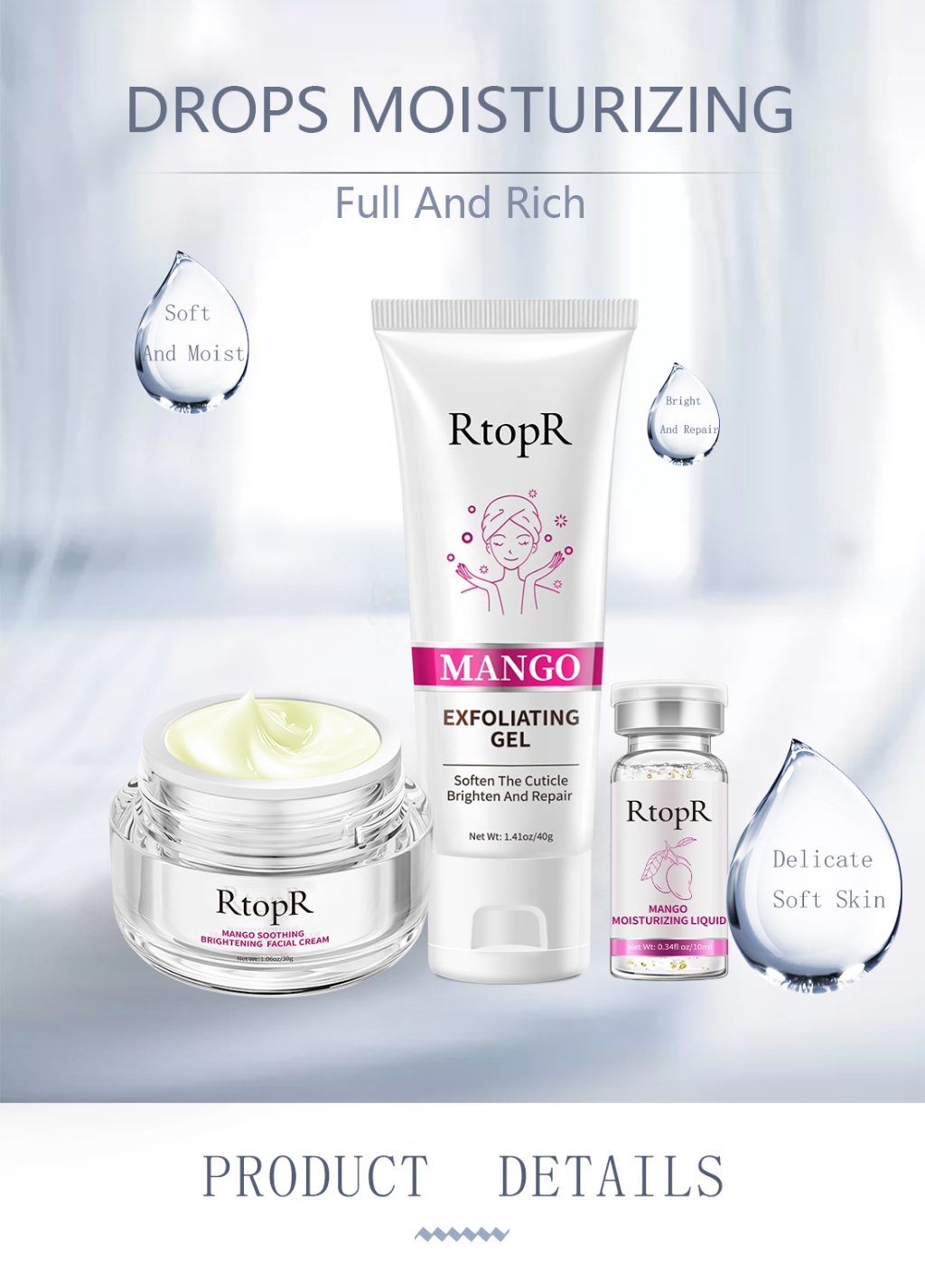 RtopR Facial Moisturizing And Whitening Set Mango Bright Moisturizing ...