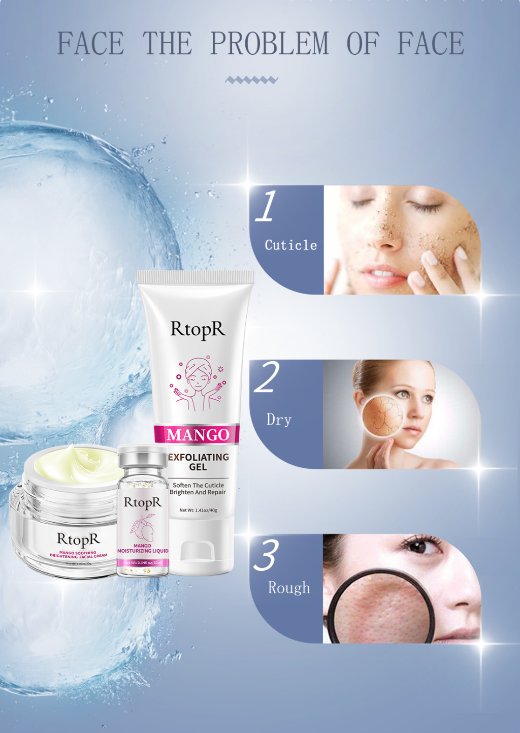 RtopR Facial Moisturizing And Whitening Set Mango Bright Moisturizing ...