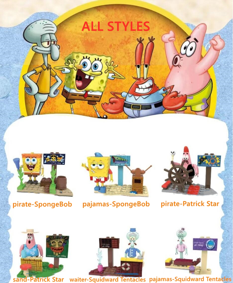 SpongeBob Squarepants nickelodeon Building Blocks Blind box Toys ...