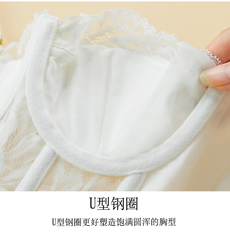 French Sexy Women Vest Half Cup Thin Lace Small Breasts Push UP Bra Set ...