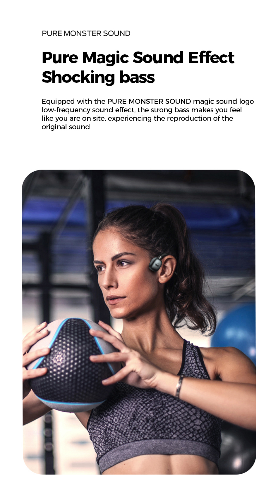 Monster Bone Conduction Bluetooth Wireless Sports Headphones open ear ...
