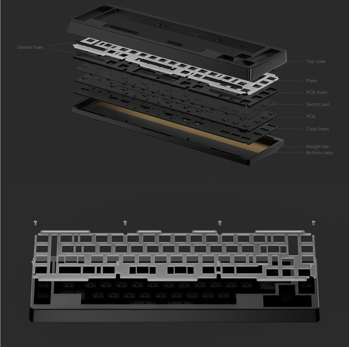 KBDFANS D45 V2 KEYBOARD KIT 50% layout keyboard Gasket mount keyboard ...