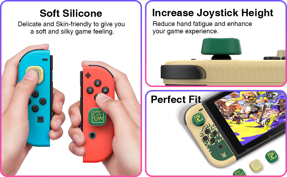 Nintendo Switch Thumb Grips, Soft Silicone Joystick Cover for Nintendo ...