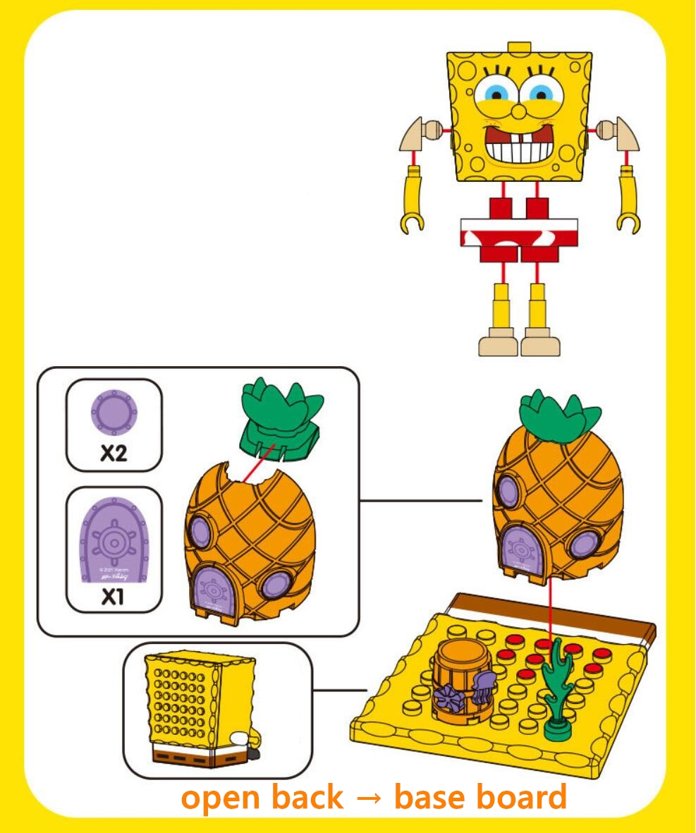 SpongeBob Squarepants nickelodeon Scene Building Blocks Toys Collection ...