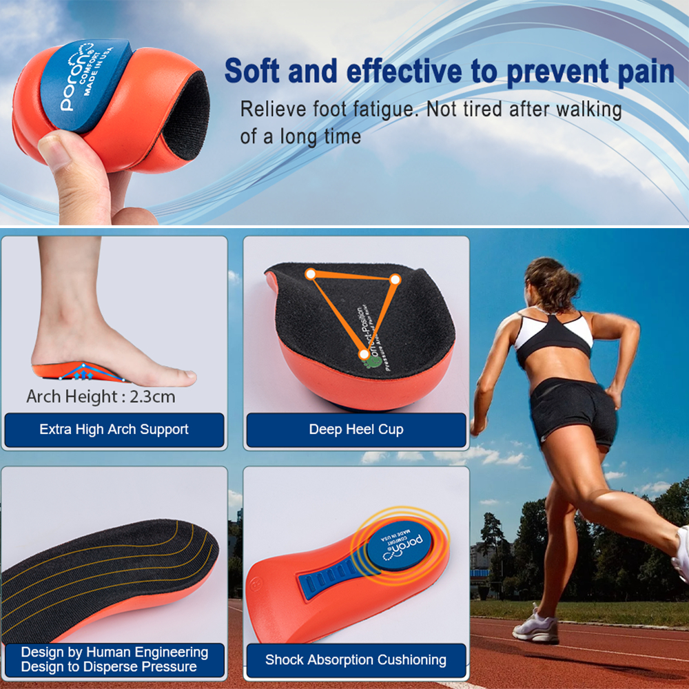 Orthopedic Gel Insoles for Plantar Fasciitis Orthotics Flat Feet ...