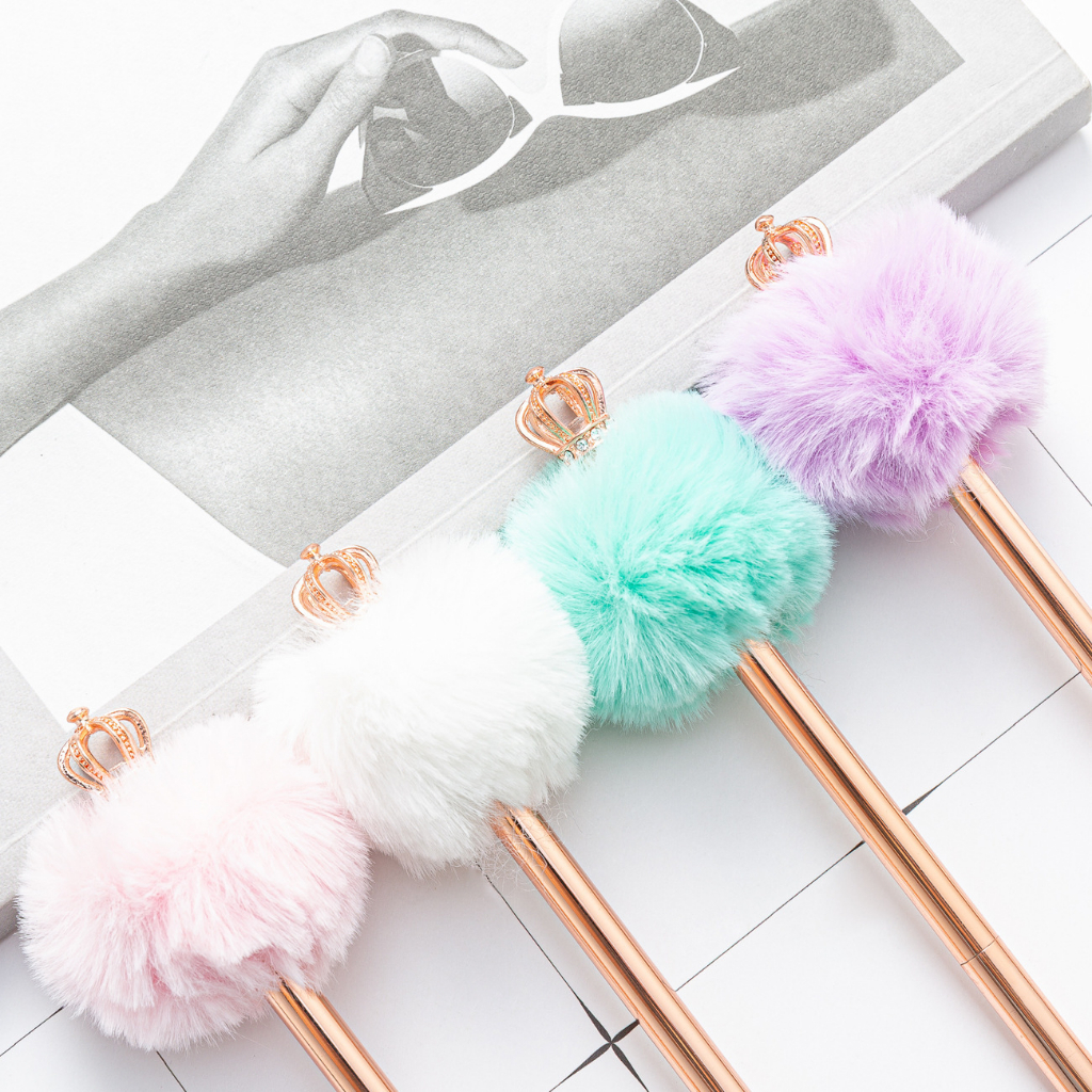 Pompom Ballpoint Pen Cute Fluffy Pen Pastel Girls Christmas Gift Pen ...