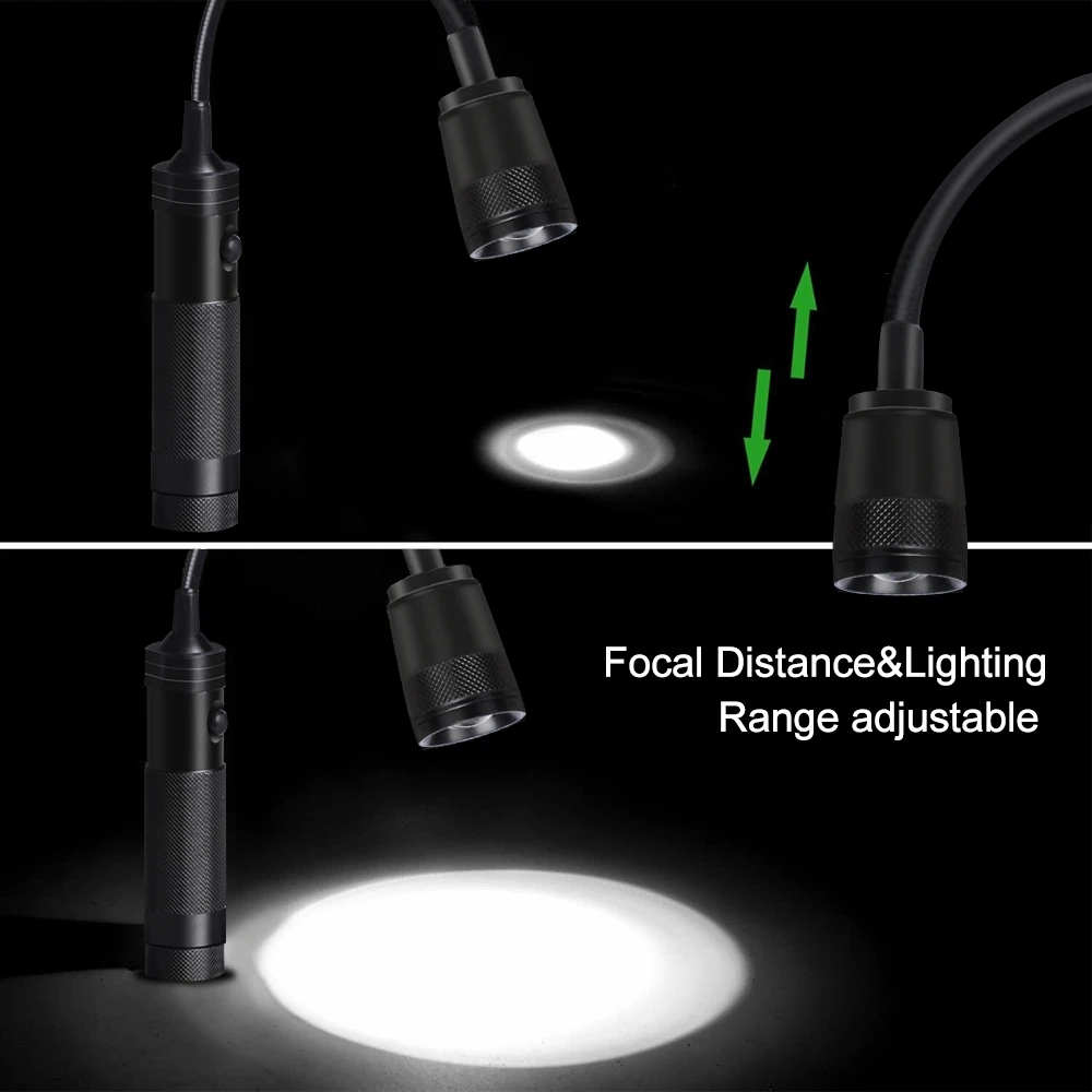 LED Work Light Ultra Bright Flexible Gooseneck Flashlight with Magnetic ...