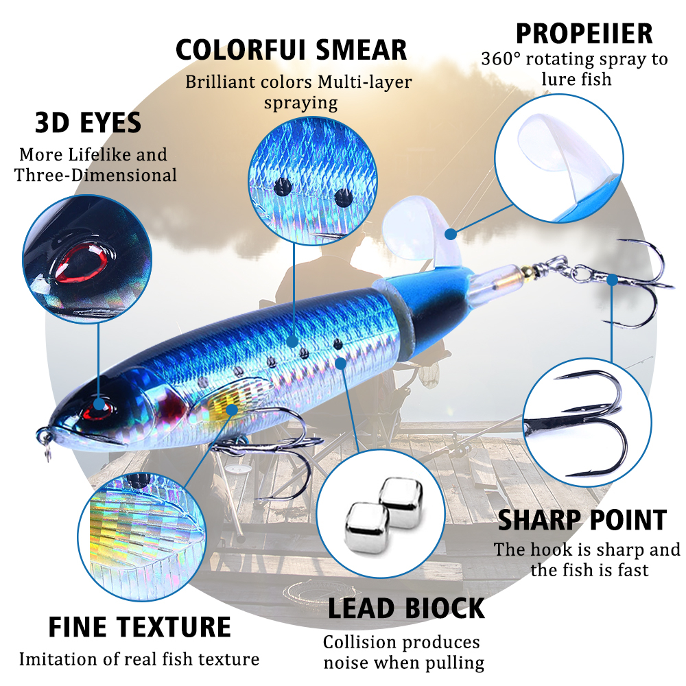 HENGJIA 1Pcs Propeller Tractor Popper Fishing Lure 13g/17g/36g wholpper ...