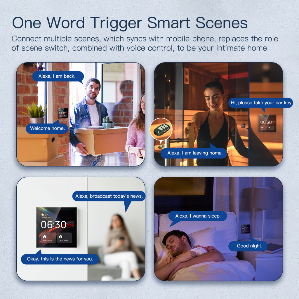 Tuya Wifi Smart Touch Screen Center Control Panel ALEXA Voice Control ...