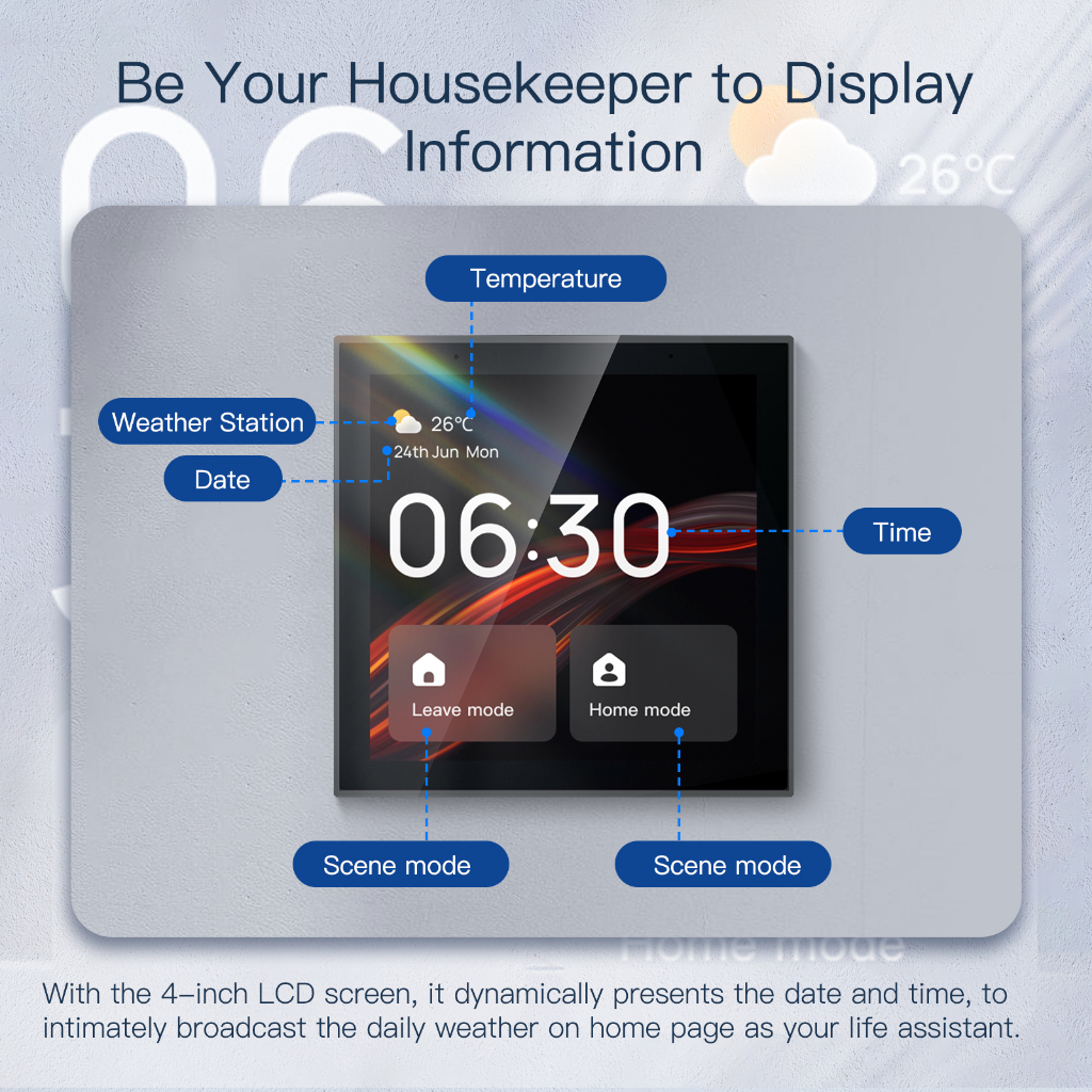 Tuya Wifi Smart Touch Screen Center Control Panel ALEXA Voice Control ...