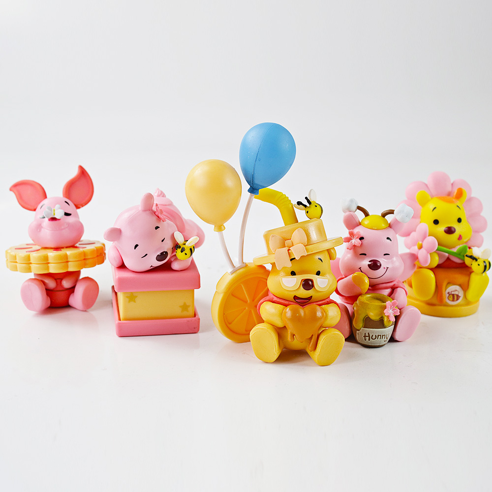 6Pcs/Set Disney Anime Pooh Bear Edward Pooh Piglet Eeyore Roo Rabbit ...