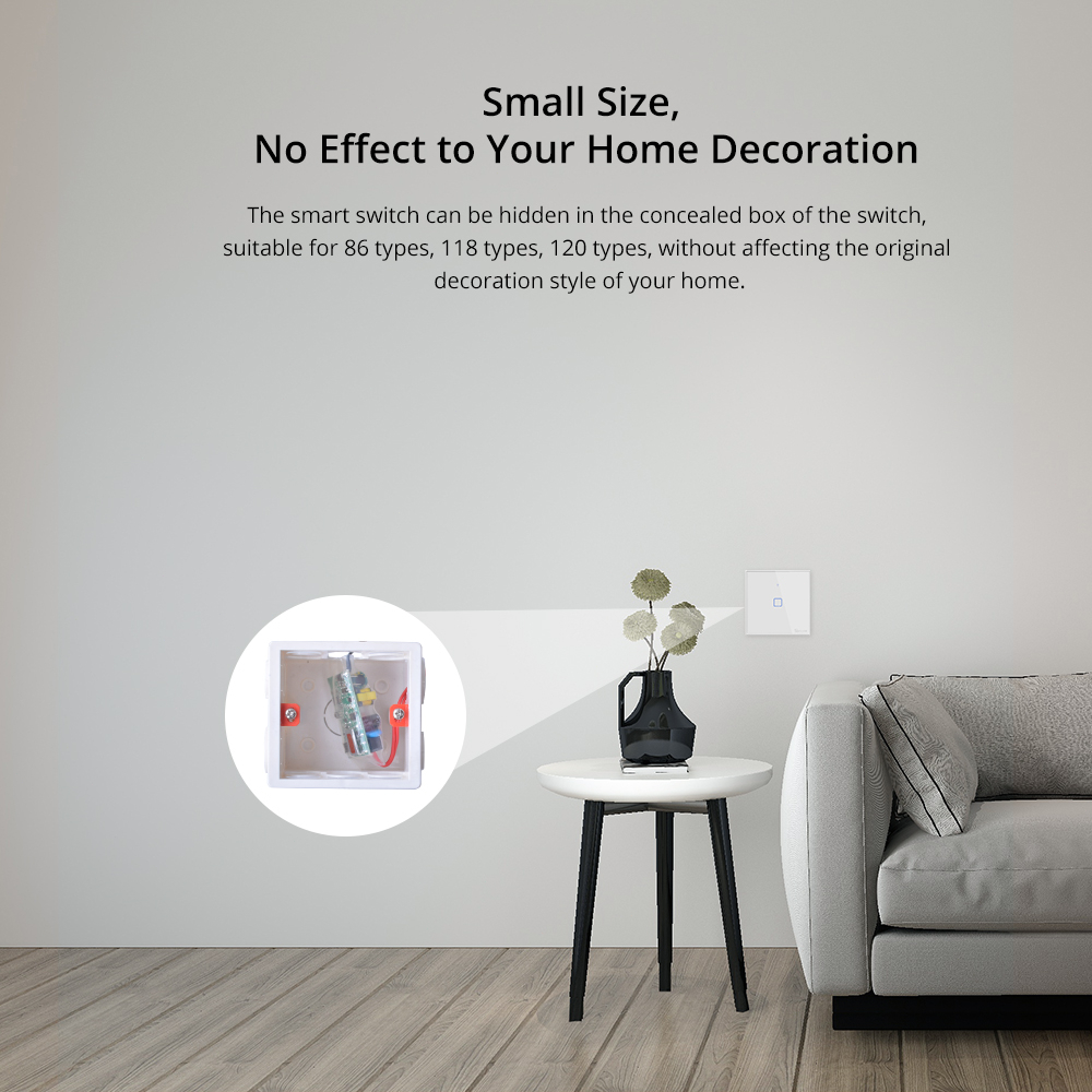 Woolley SA-018 DIY Wifi Smart Light Switch No Neutral Wire Smart Home ...